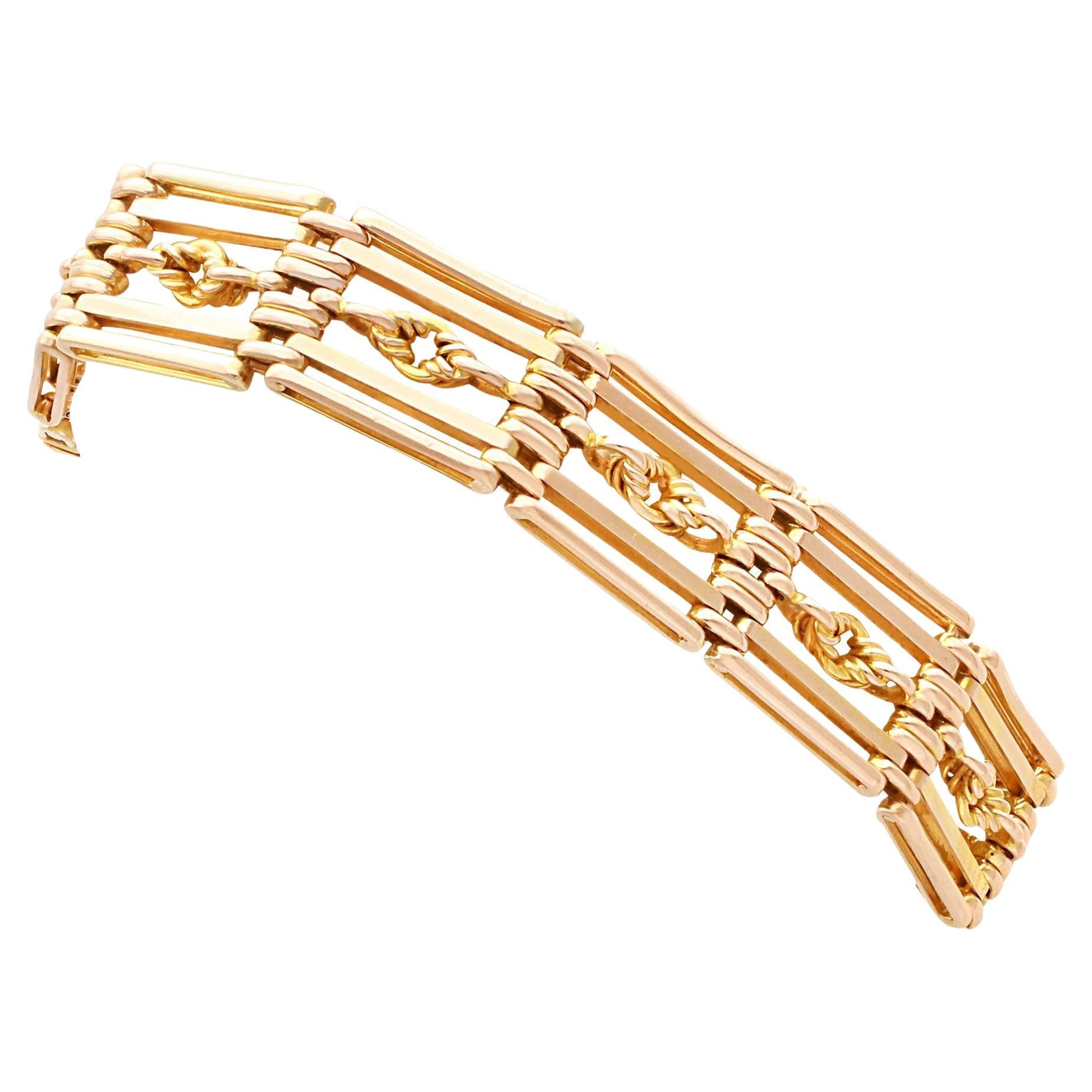 Antique Late Victorian/Early Edwardian Gold Gate Bracelet at 1stDibs ...