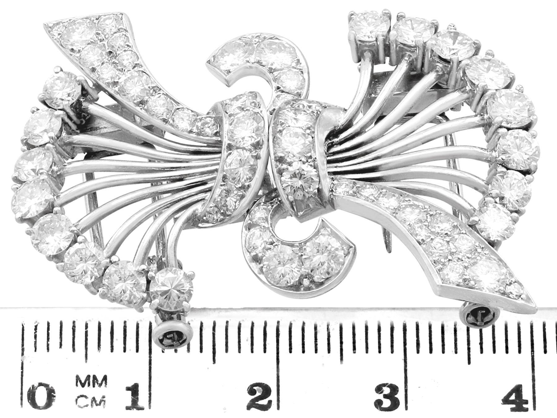 1930s Art Deco 4.16 Carat Diamond and Platinum Double Clip Brooch at ...