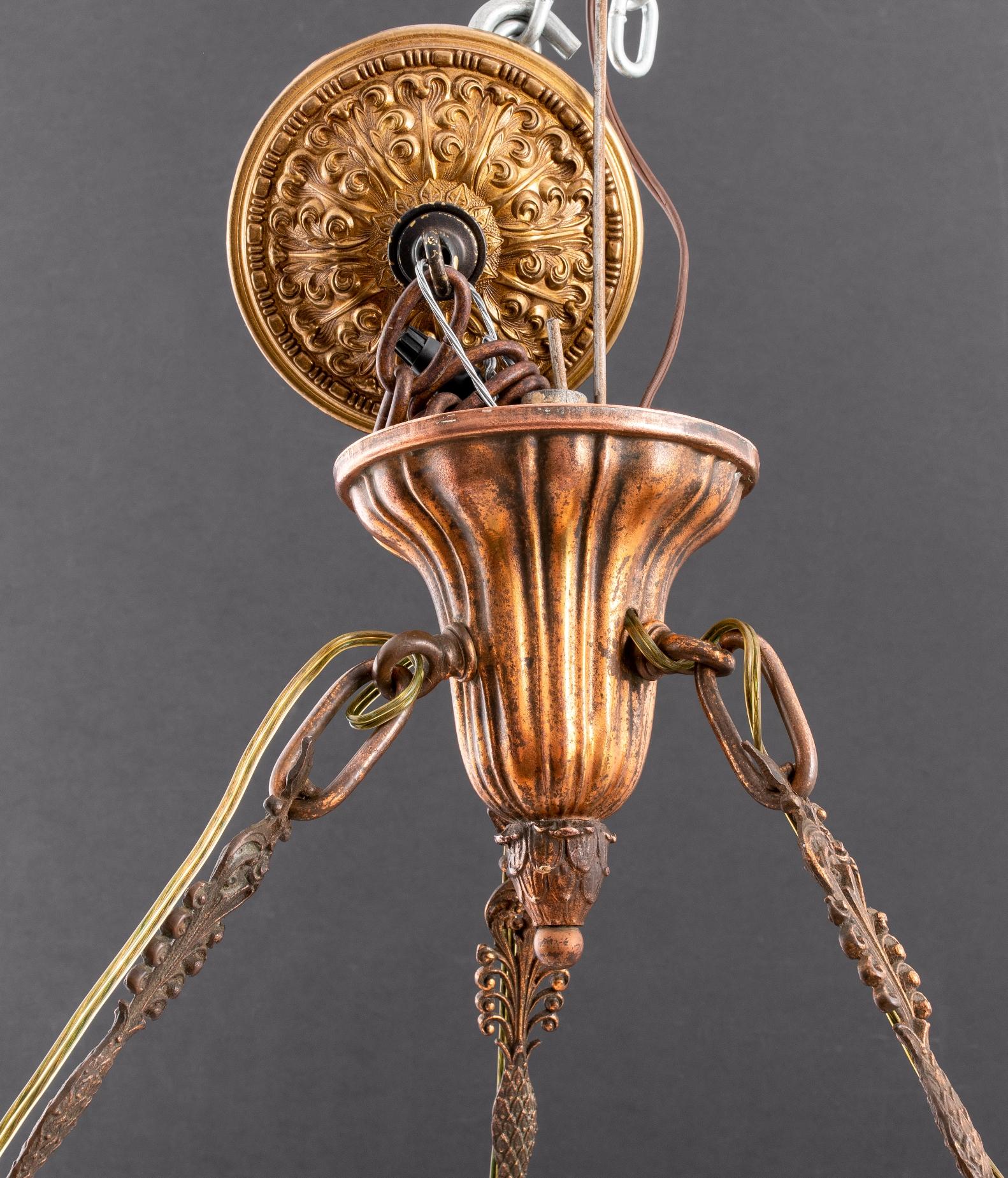 Antique 1930s Neoclassical Art Deco Inverted Pendant Chandelier For ...