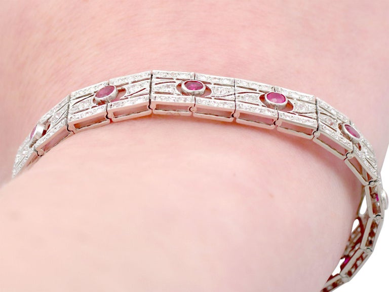 Antique 1935 French 2.45 Carat Ruby 6.85 Carat Diamond and Platinum ...