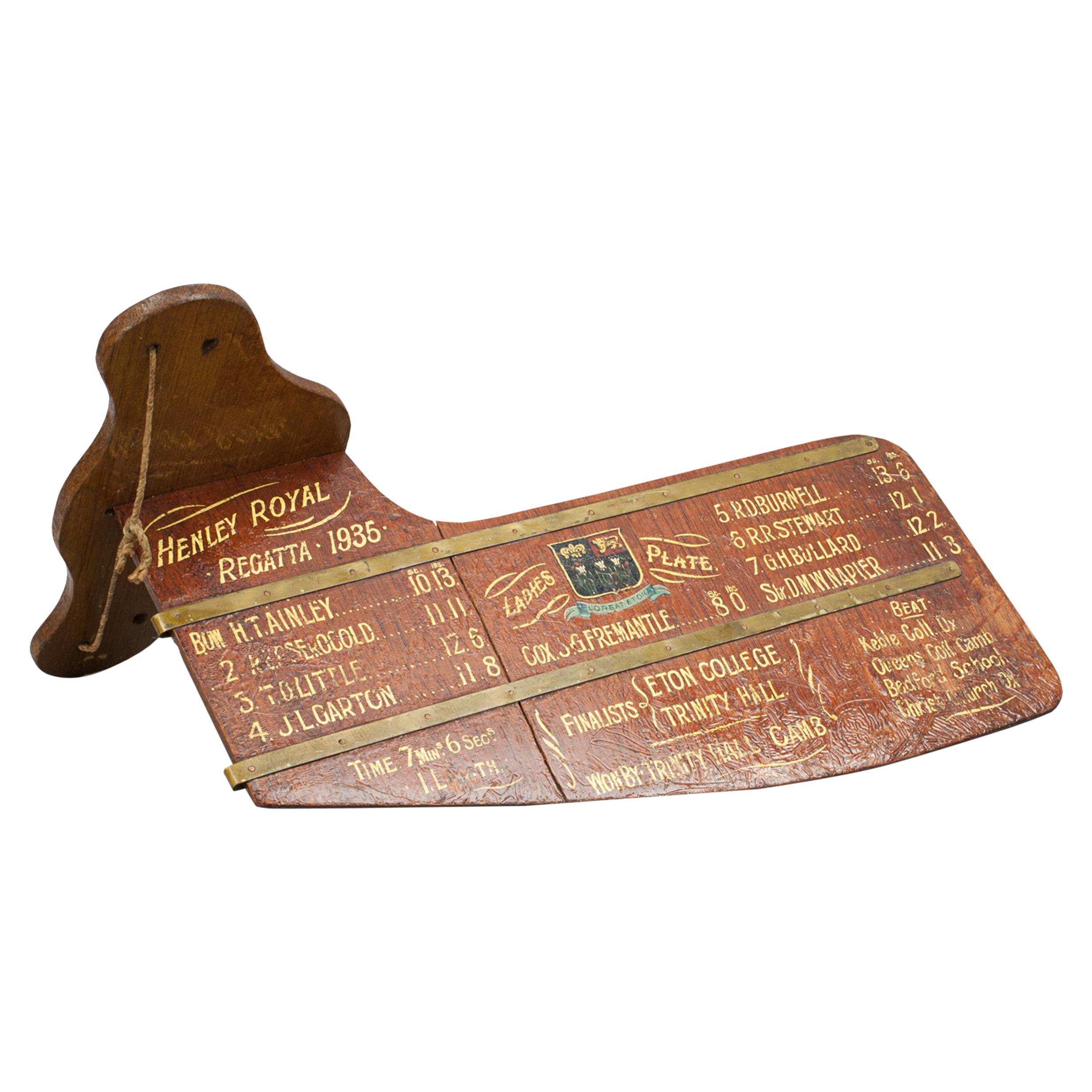 Antique 1935 Henley Presentation Rowing Rudder at 1stDibs