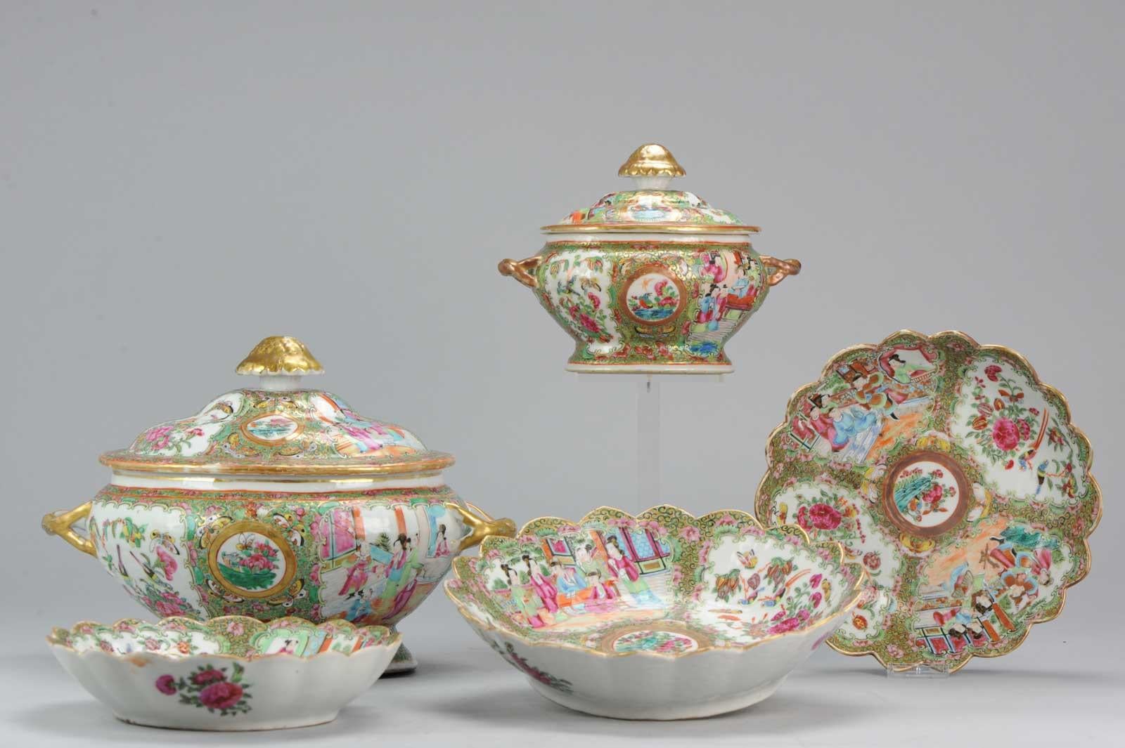 Antique 19th Century Chinese Porcelain Cantonese Dinner Service Canton ...