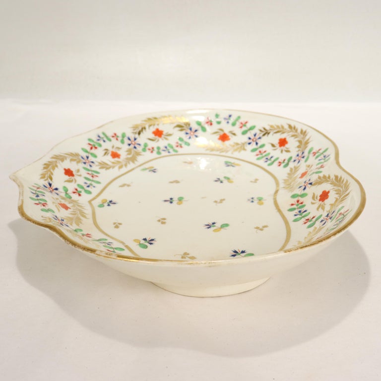 Antique 19th C. Derby English Porcelain Shaped Dish in Blue Cornflower ...