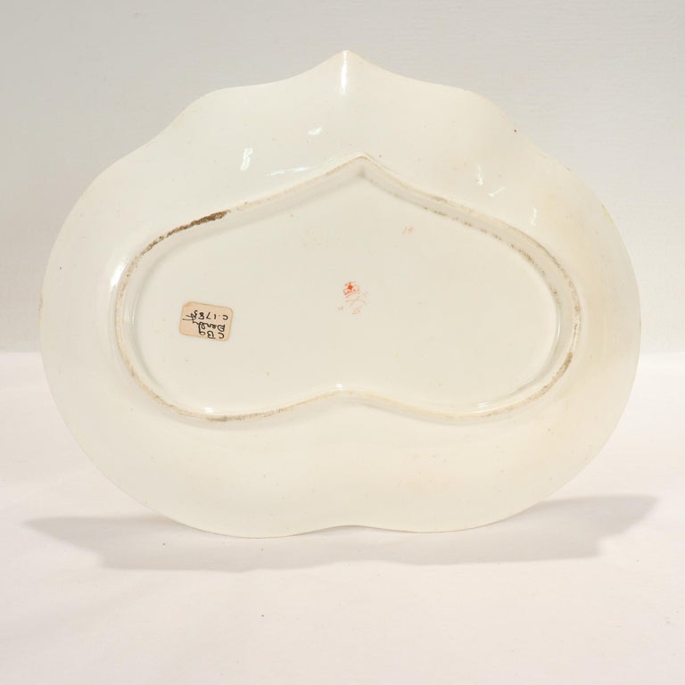 Antique 19th C. Derby English Porcelain Shaped Dish in Blue Cornflower ...