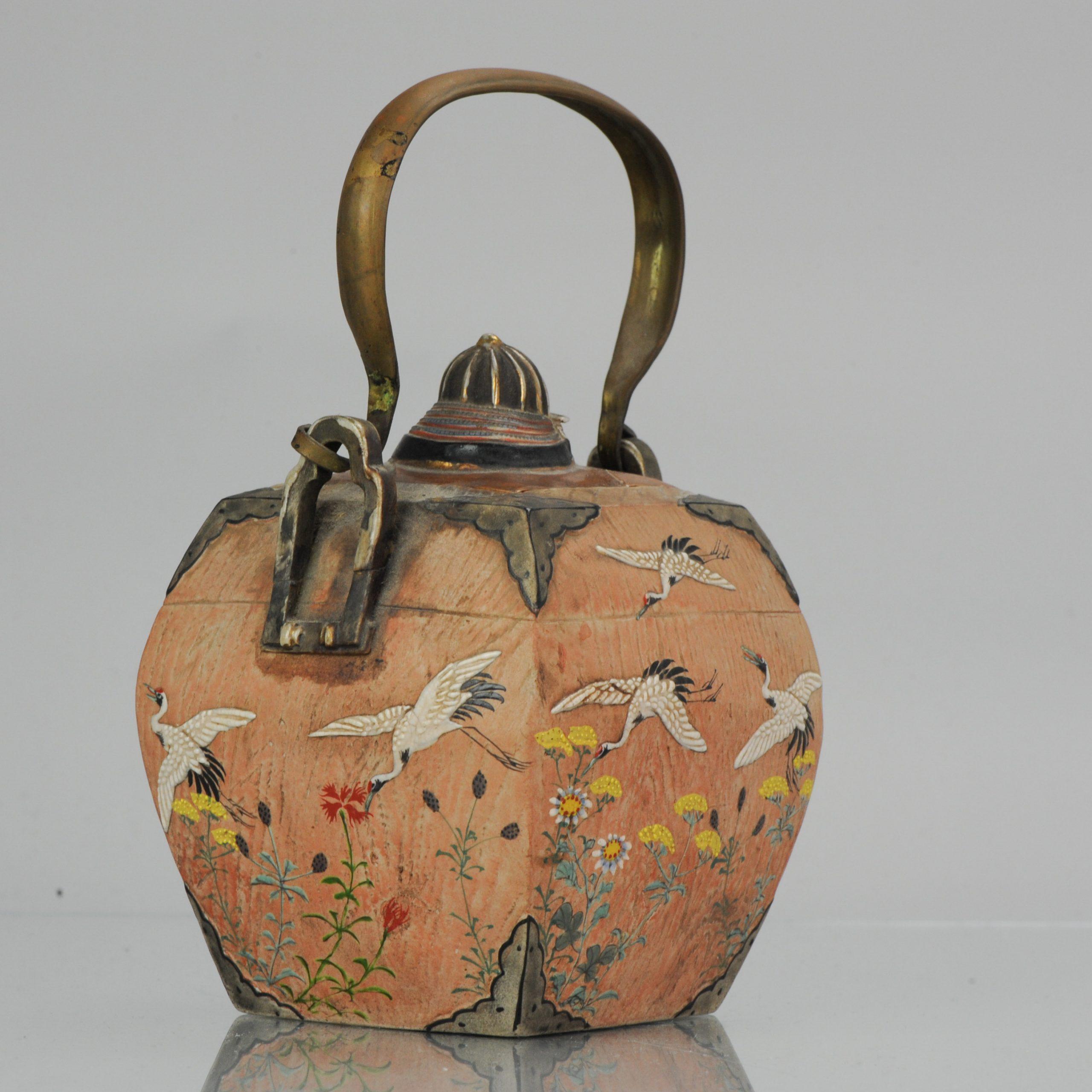 Antique 19th Century Japanese Banko Samurai Teapot Japanese Yixing Clay ...