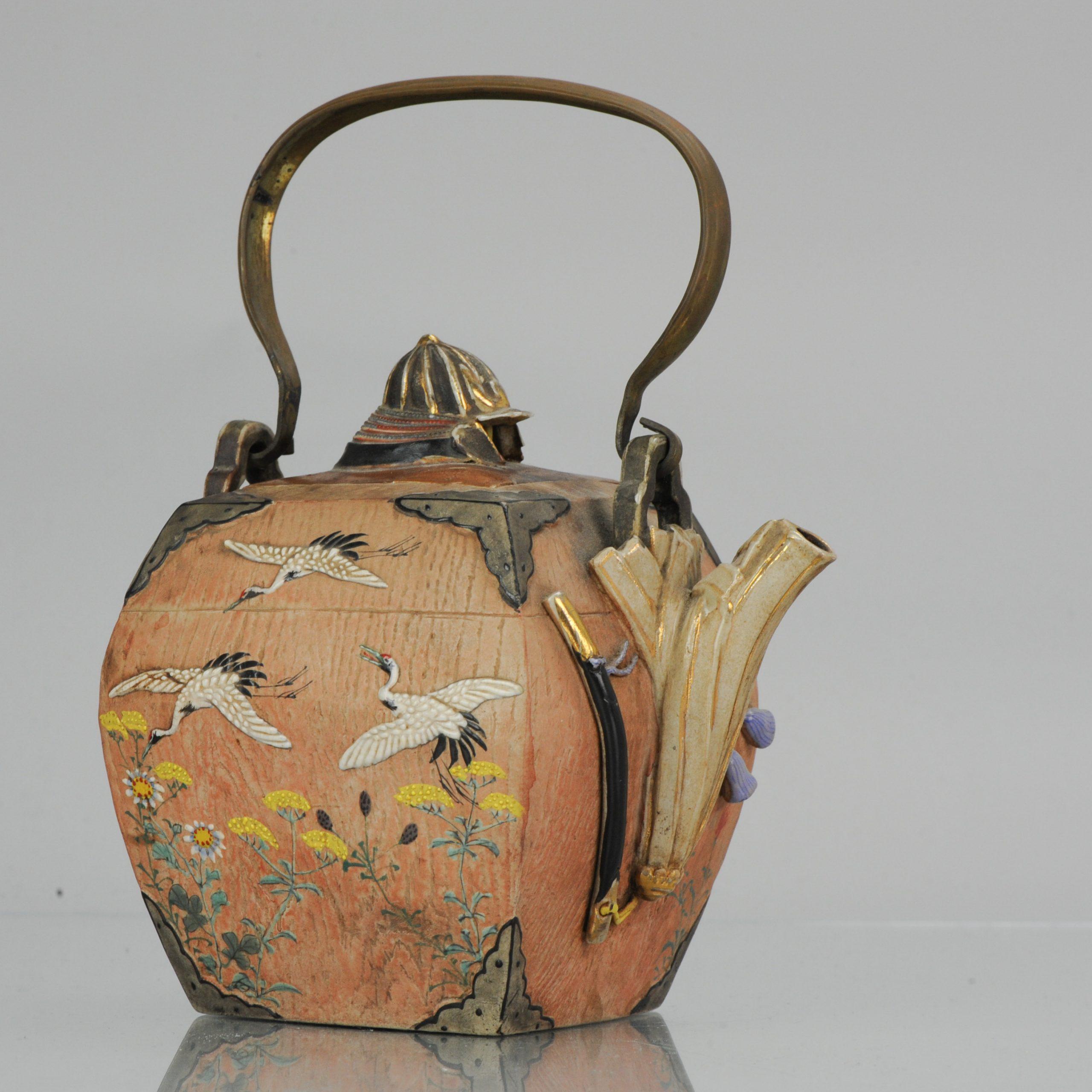 Antique 19th Century Japanese Banko Samurai Teapot Japanese Yixing Clay ...