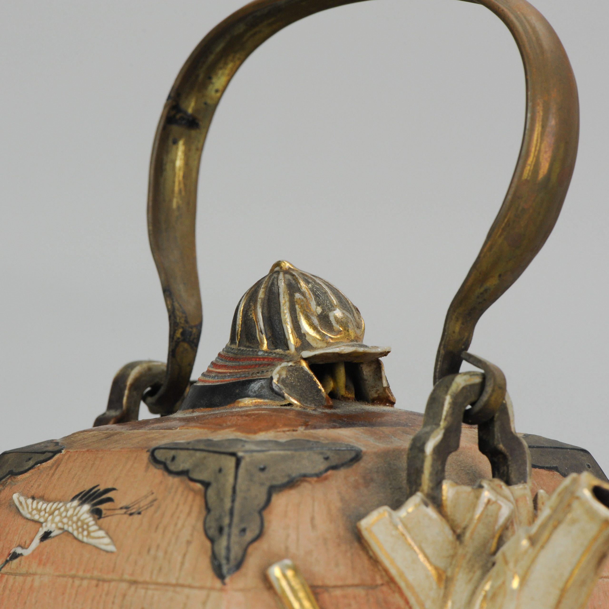 Antique 19th Century Japanese Banko Samurai Teapot Japanese Yixing Clay ...