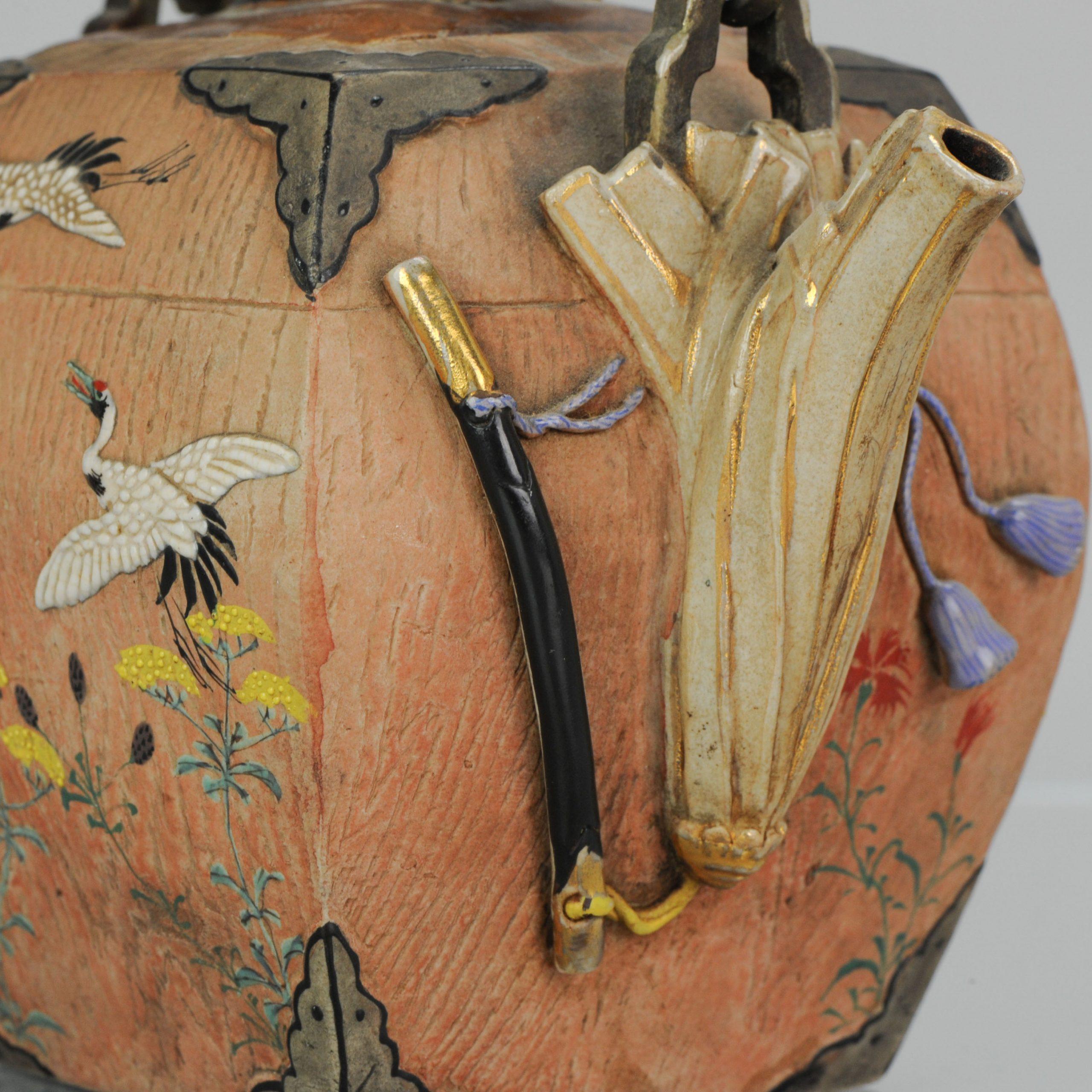 Antique 19th Century Japanese Banko Samurai Teapot Japanese Yixing Clay ...