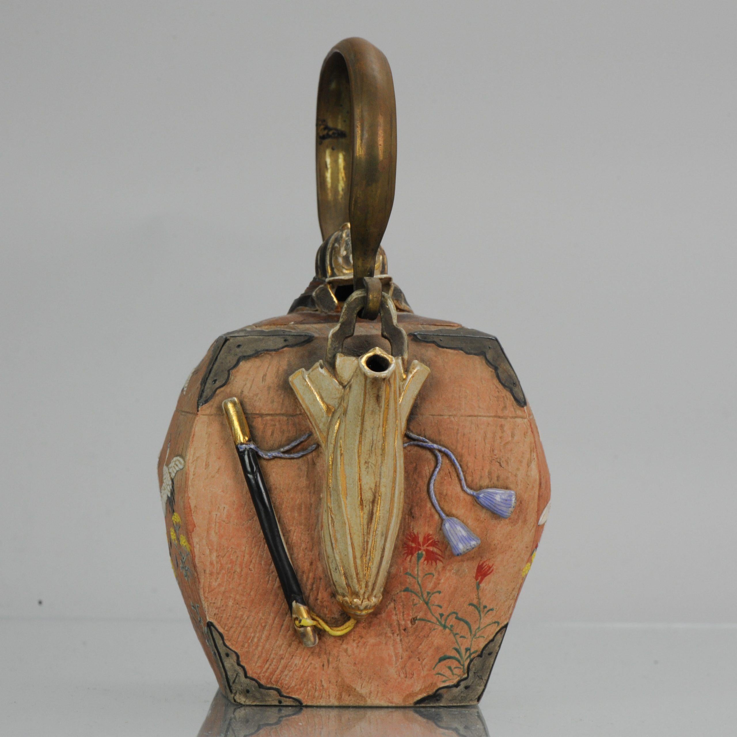 Antique 19th Century Japanese Banko Samurai Teapot Japanese Yixing Clay ...