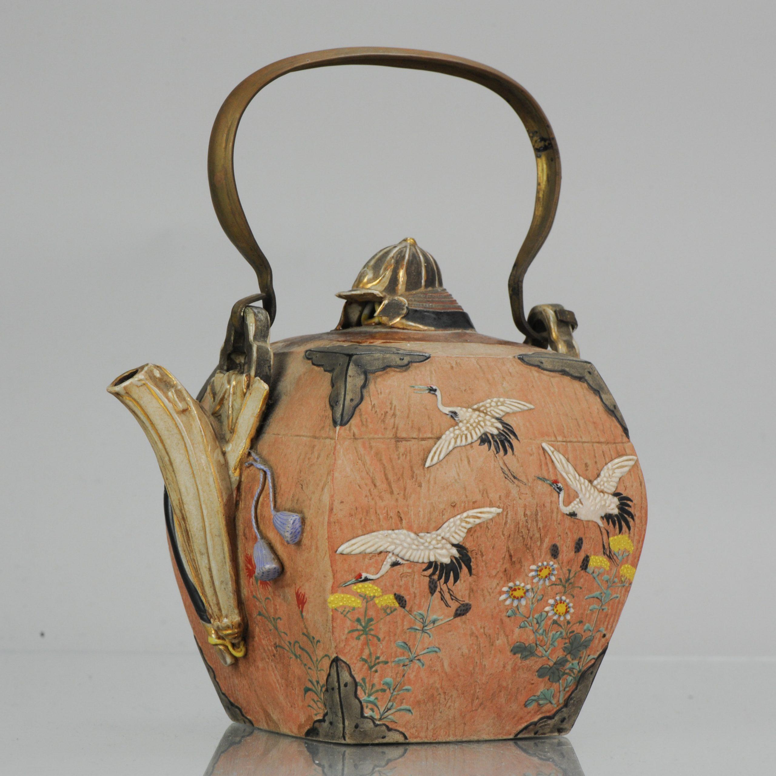 Antique 19th Century Japanese Banko Samurai Teapot Japanese Yixing Clay ...