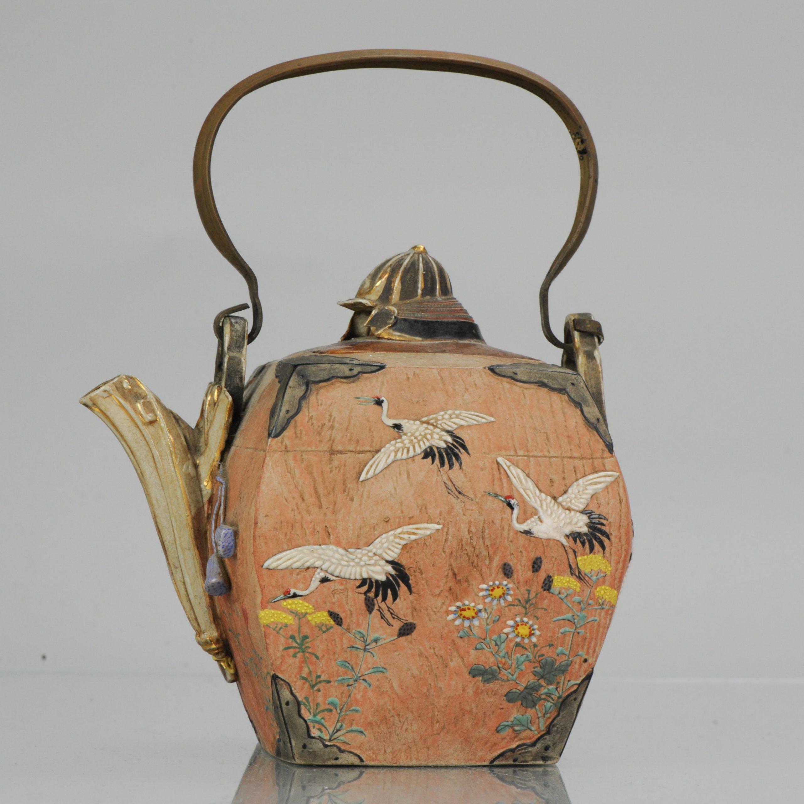 Antique 19th Century Japanese Banko Samurai Teapot Japanese Yixing Clay ...