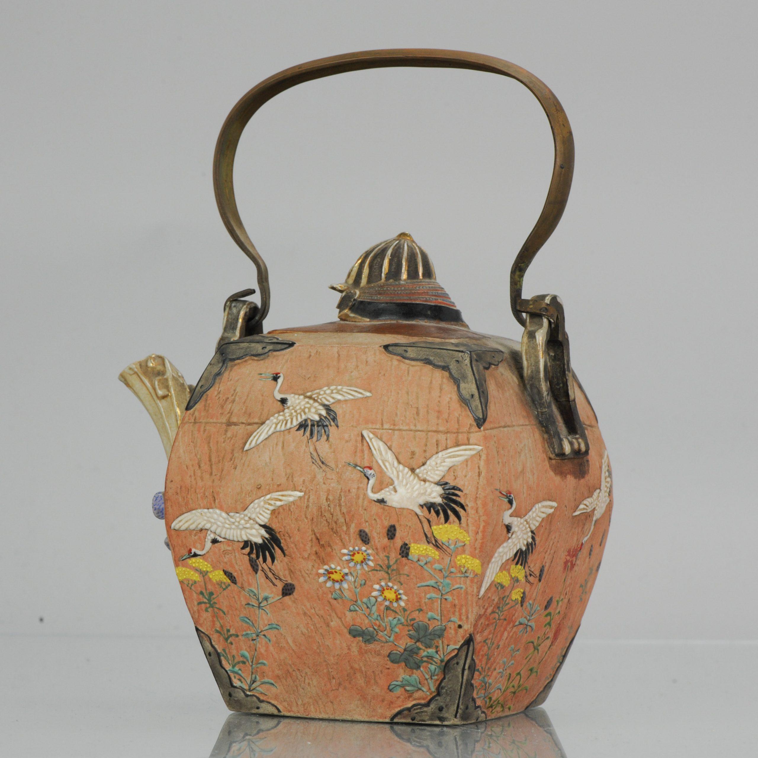 Antique 19th Century Japanese Banko Samurai Teapot Japanese Yixing Clay ...