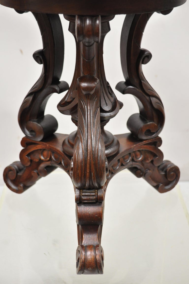 Antique 19th C. Carved Walnut Victorian Adjustable Height Pedestal Base ...