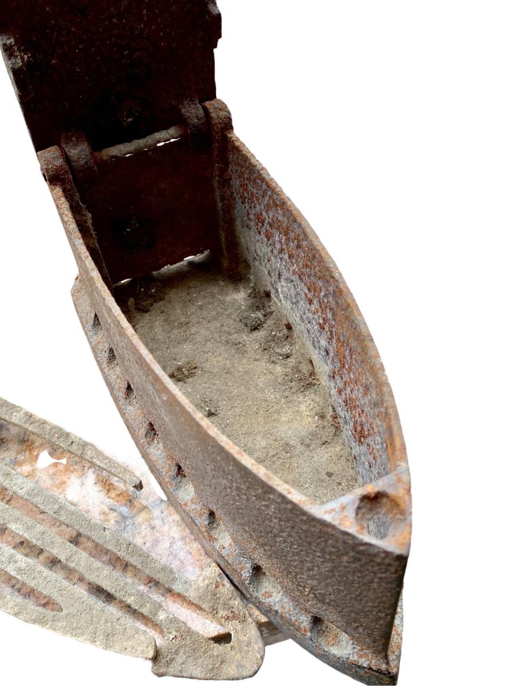 Antique 19th Century French Cast Iron Coal Iron For Sale at 1stDibs