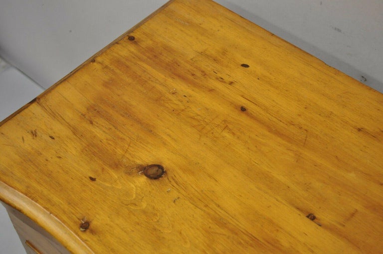 Antique 19th C. Primitive Pine Wood Lift Top Dry Sink Washstand Commode ...