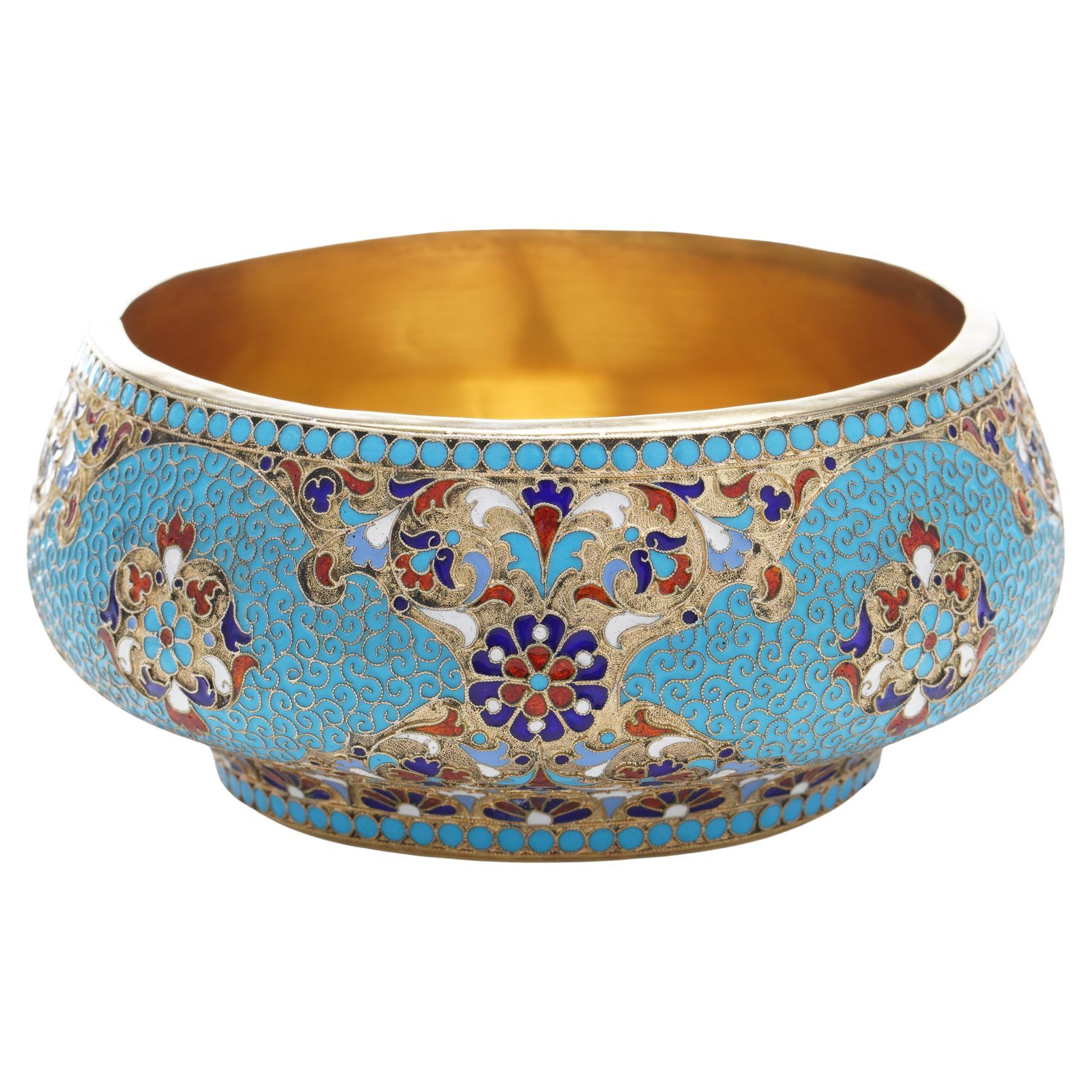 Antique Russian Silver and Cloisonné Enamel Kovsh, 19th Century For ...