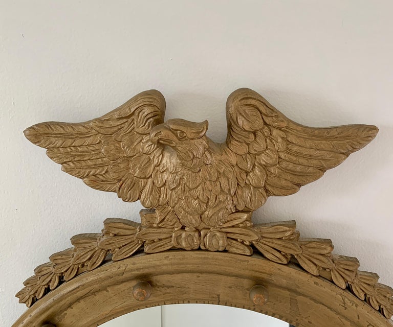 Antique 19th Century American Federal Giltwood Eagle Mirror For Sale at ...