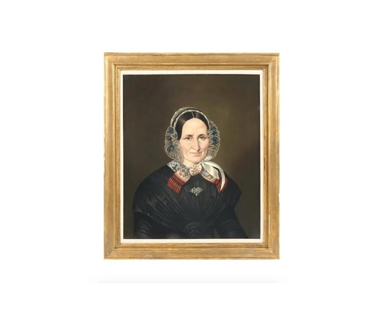 Antique 19th Century American Female Portrait Painting For Sale at 1stDibs