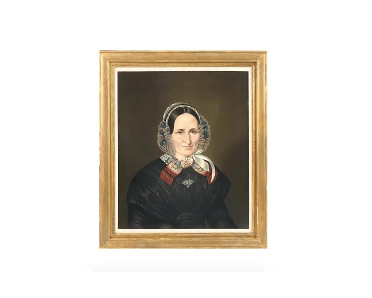 Antique 19th Century American Female Portrait Painting For Sale at 1stDibs