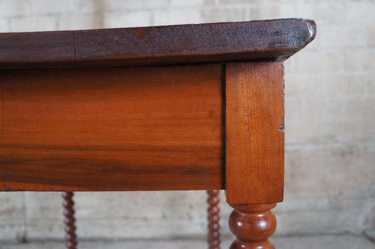 Antique 19th Century American Victorian Maple Desk Bobbin Turned Legs ...