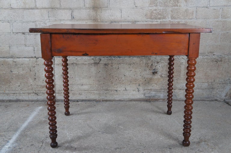 Antique 19th Century American Victorian Maple Desk Bobbin Turned Legs ...