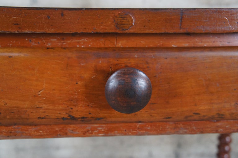Antique 19th Century American Victorian Maple Desk Bobbin Turned Legs ...