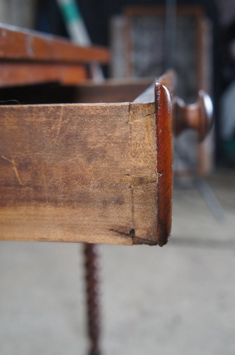 Antique 19th Century American Victorian Maple Desk Bobbin Turned Legs ...