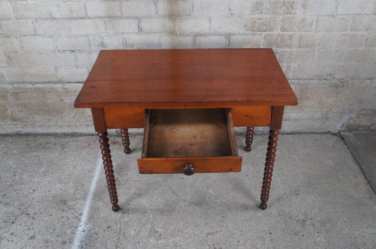 Antique 19th Century American Victorian Maple Desk Bobbin Turned Legs ...