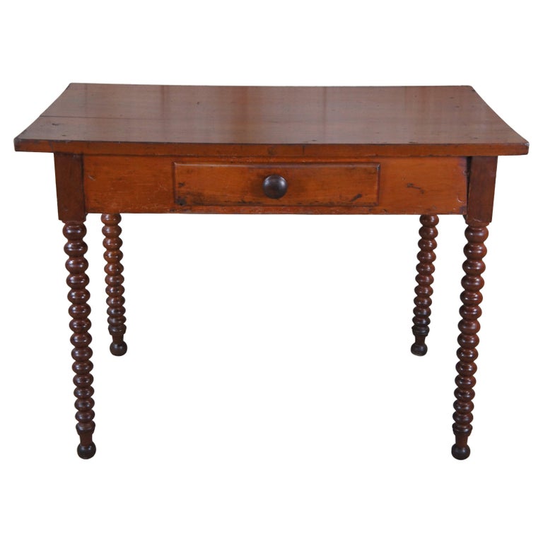 Antique 19th Century American Victorian Maple Desk Bobbin Turned Legs ...