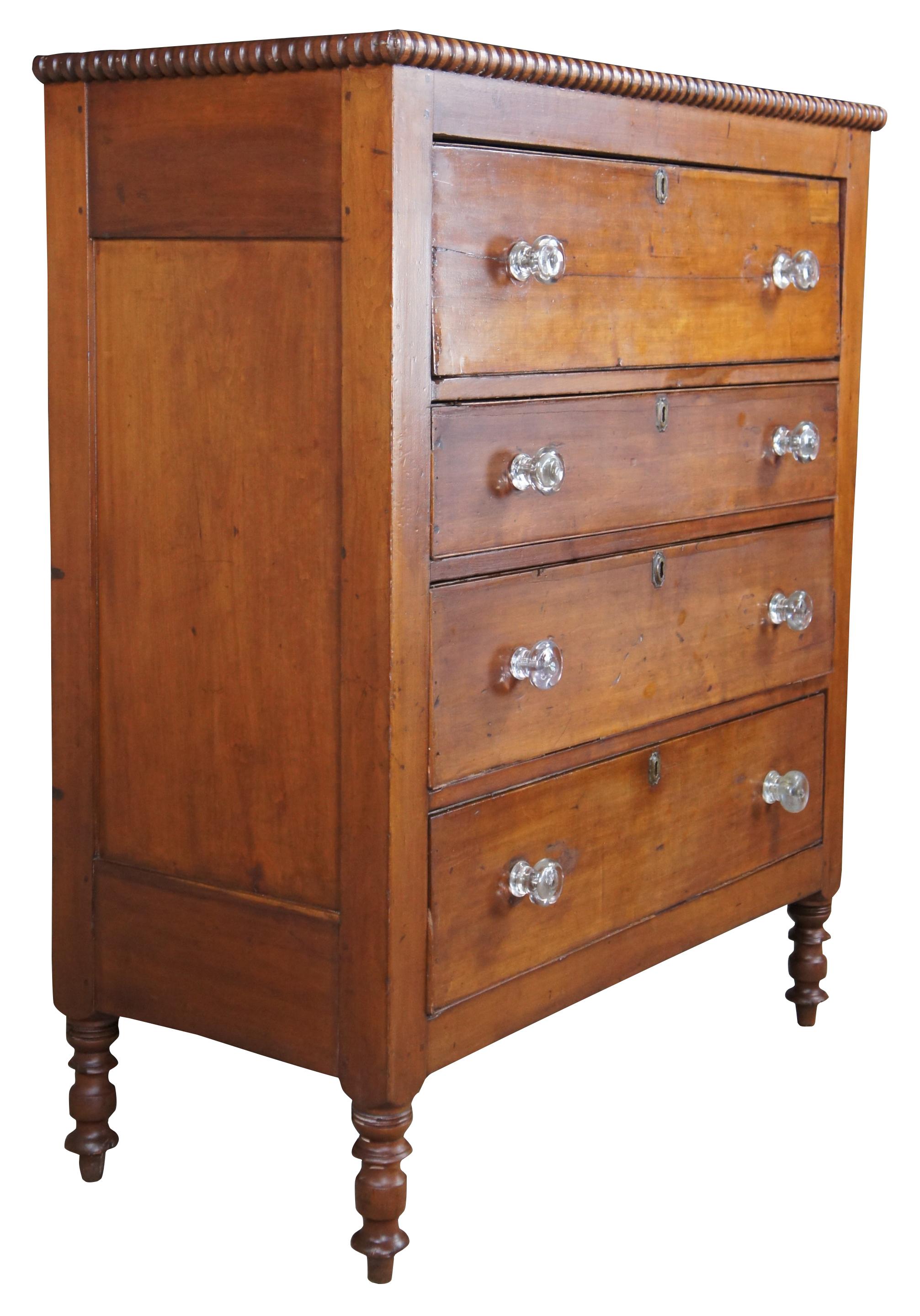 Antique 19th Century American Victorian Maple Tallboy Chest of Drawers ...