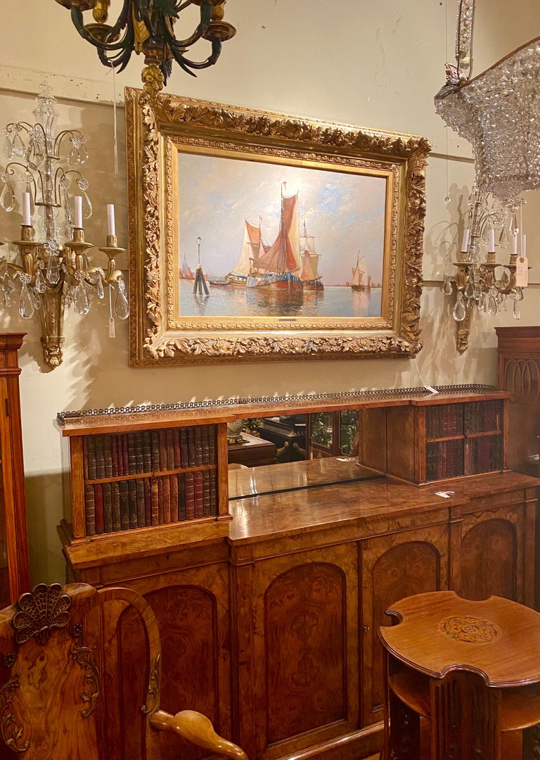 Antique 19th Century Belgian Oil on Canvas Seascape Painting by H ...