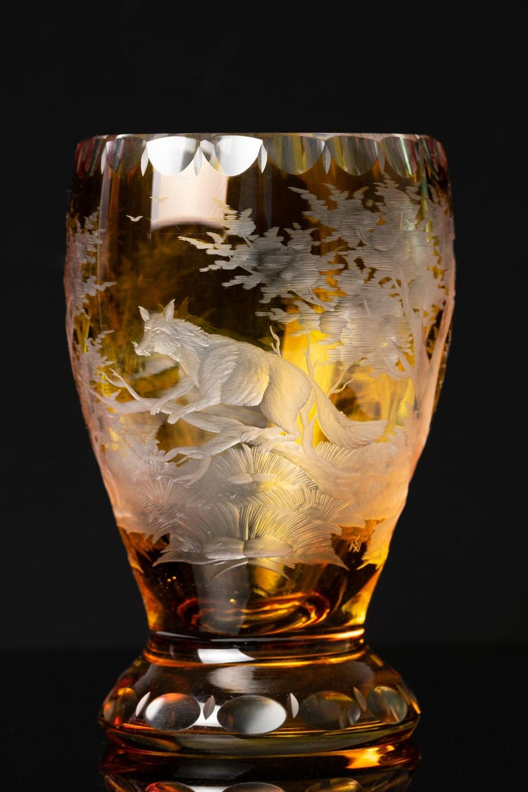 Antique 19th Century Bohemian Crystal Glass Goblet For Sale At 1stdibs