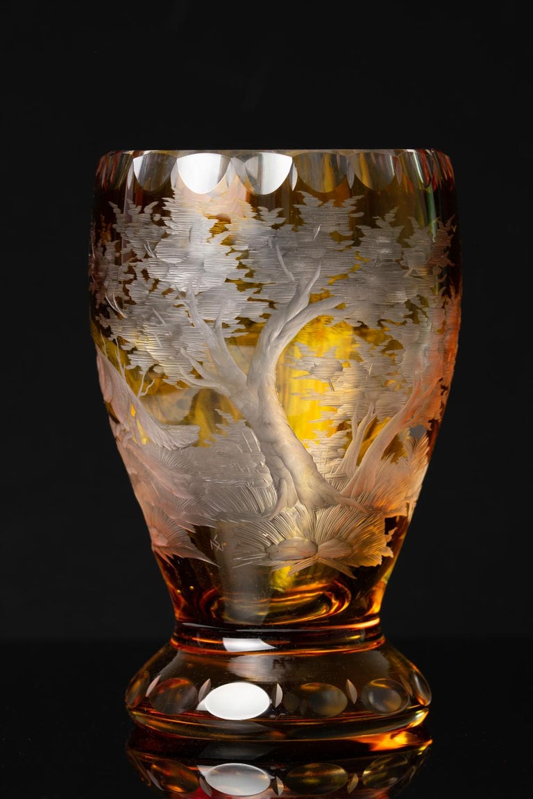 Antique 19th Century Bohemian Crystal Glass Goblet For Sale At 1stdibs