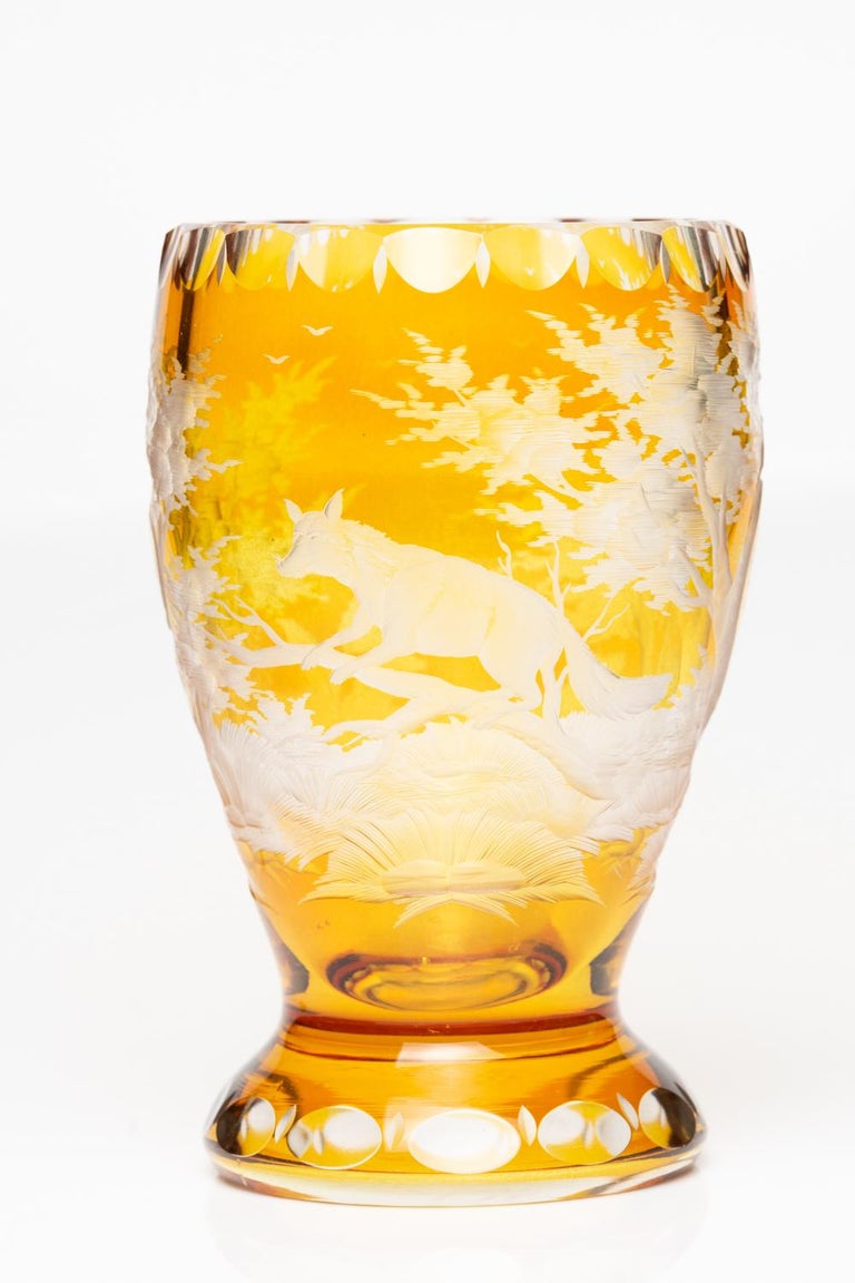 Antique 19th Century Bohemian Crystal Glass Goblet For Sale at 1stDibs