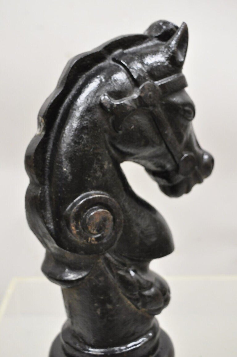 Antique 19th Century Cast Iron Horse Head Hitching Post Early American ...