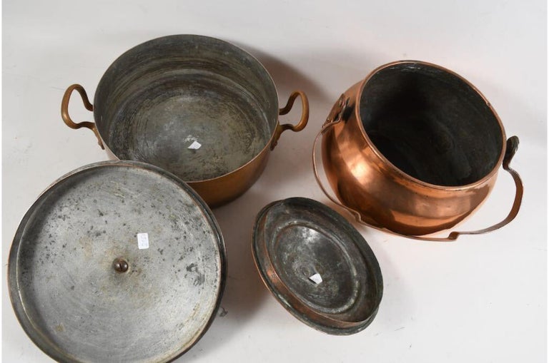 Antique 19th Century Copper Skillet and Hanging Pan, Private Collection ...