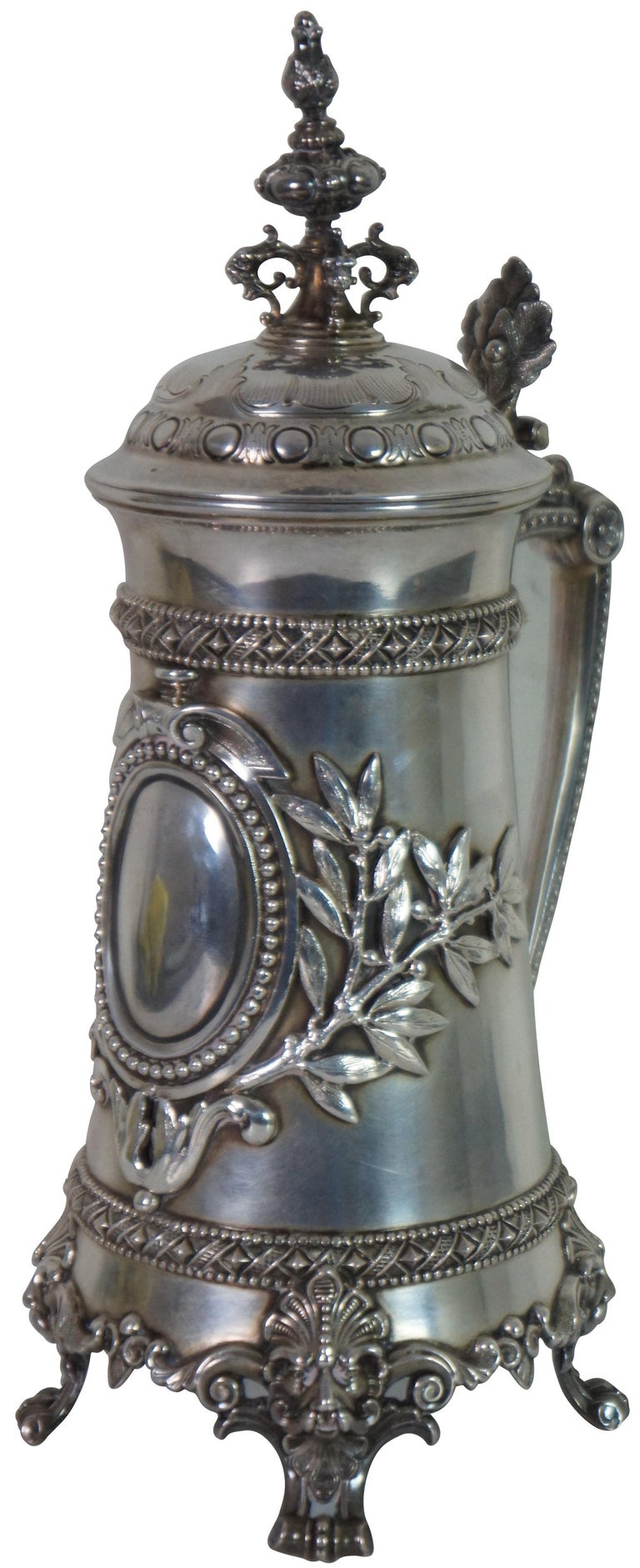 Antique 19th Century Dutch 800 Silver Baroque Figural Tankard Stein ...