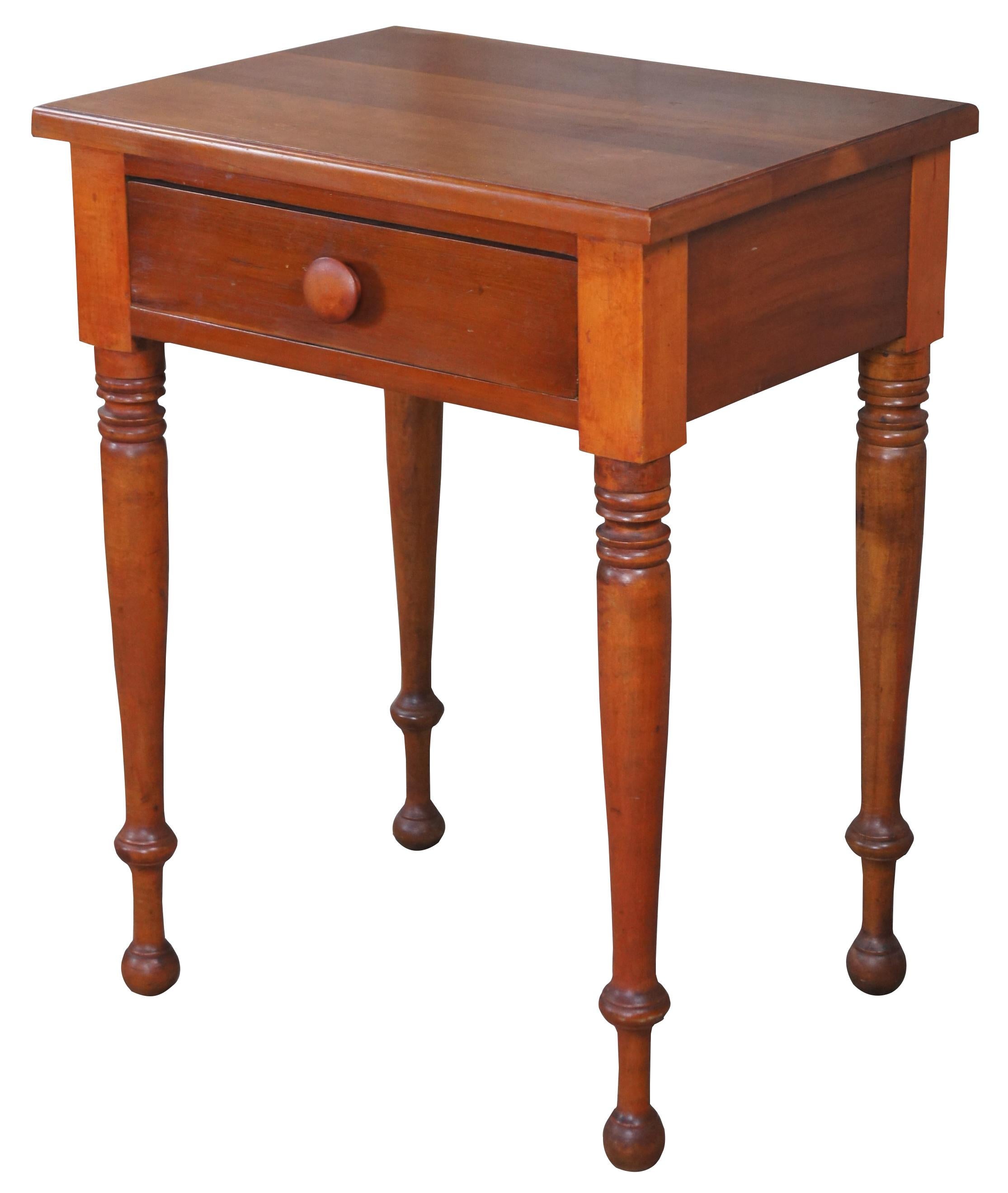 Antique 19th Century Early American Primitive Cherry Side Accent Table ...