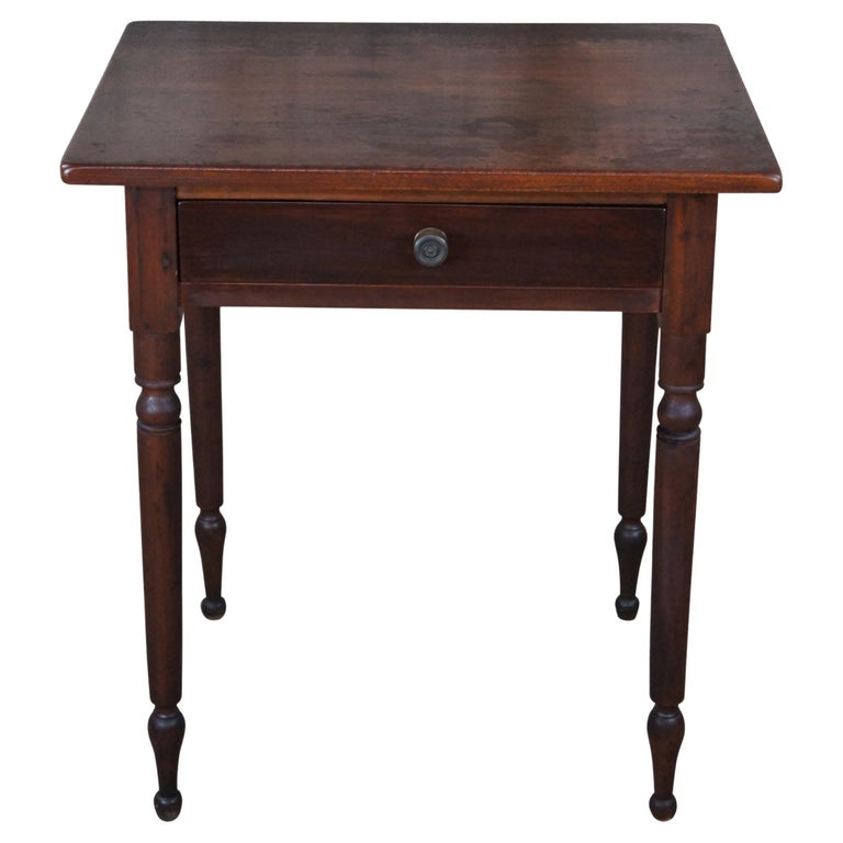 Antique 19th Century Early American Primitive Walnut Side End Accent ...