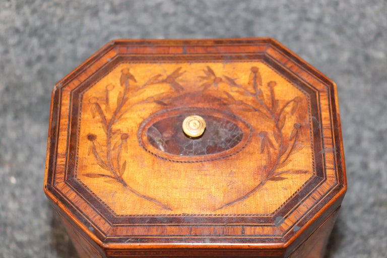 Antique 19th Century English Edwardian Inlaid Tea Caddy Box For Sale at ...