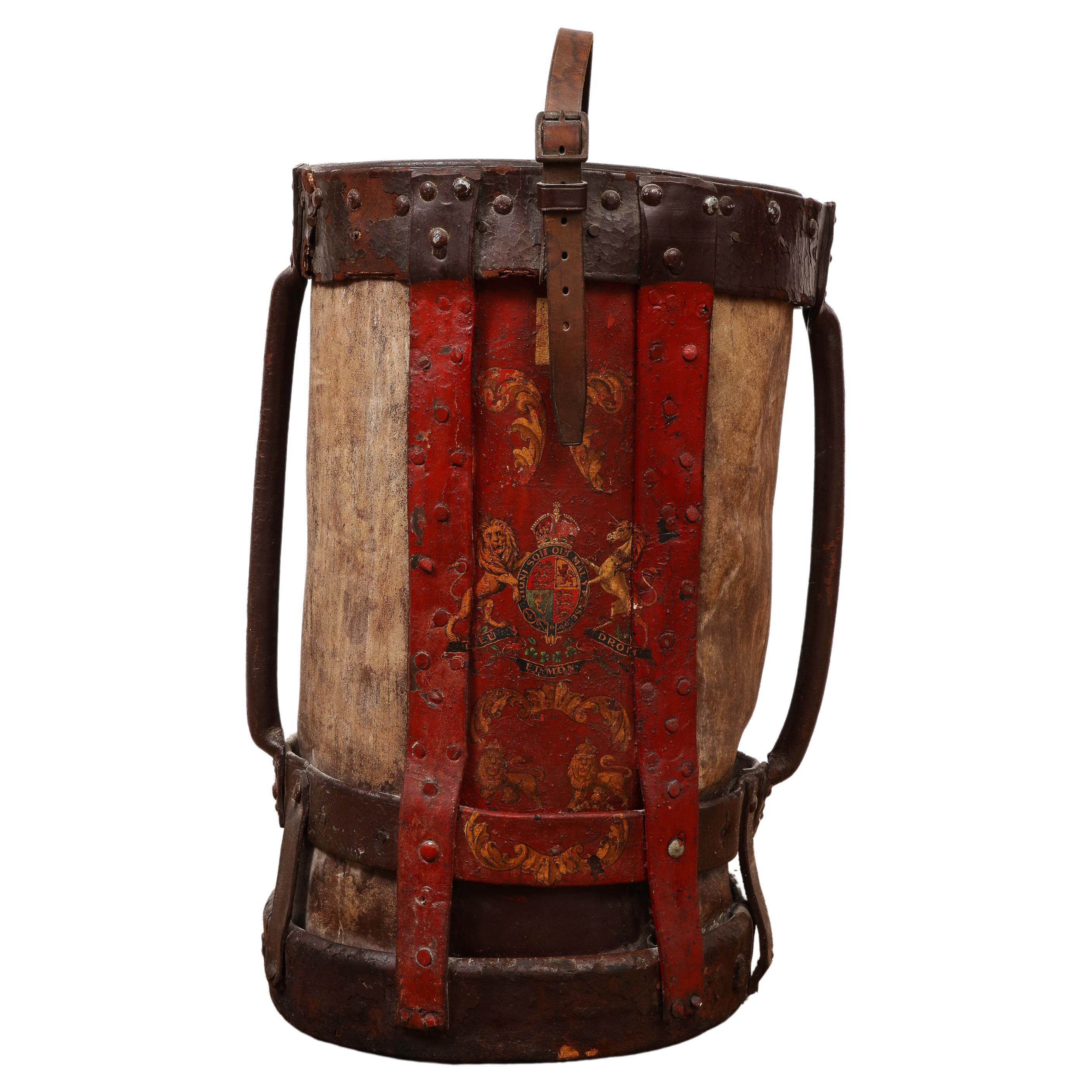 Antique 19th Century English Hand Painted Leather Umbrella Stand For ...