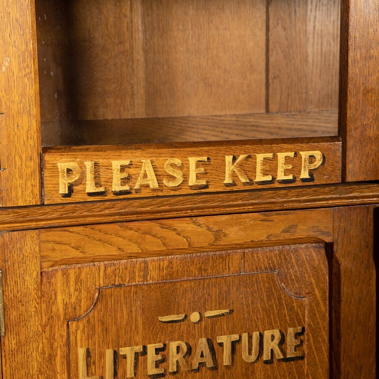 Antique 19th Century Belgian Oak Pair of Estate Library Cabinets, c ...
