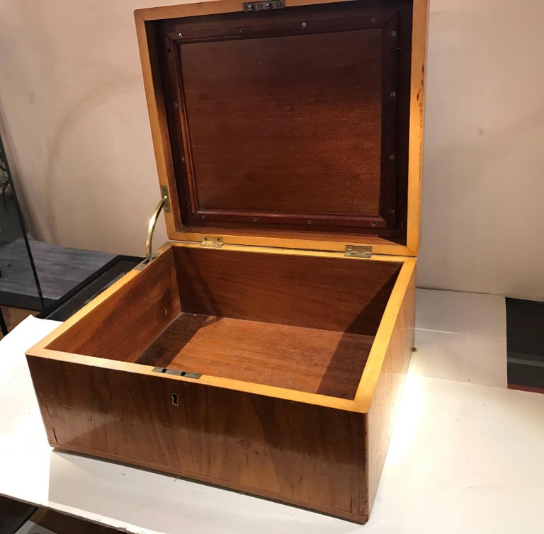 Antique 19th Century English Yew Wood Document Box For Sale at 1stDibs