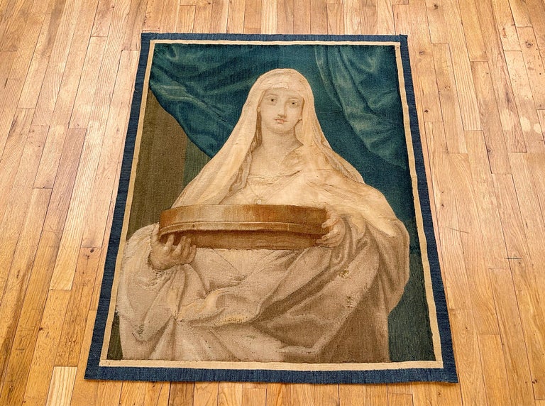 Antique 19th Century Flemish Religious Tapestry For Sale at 1stDibs