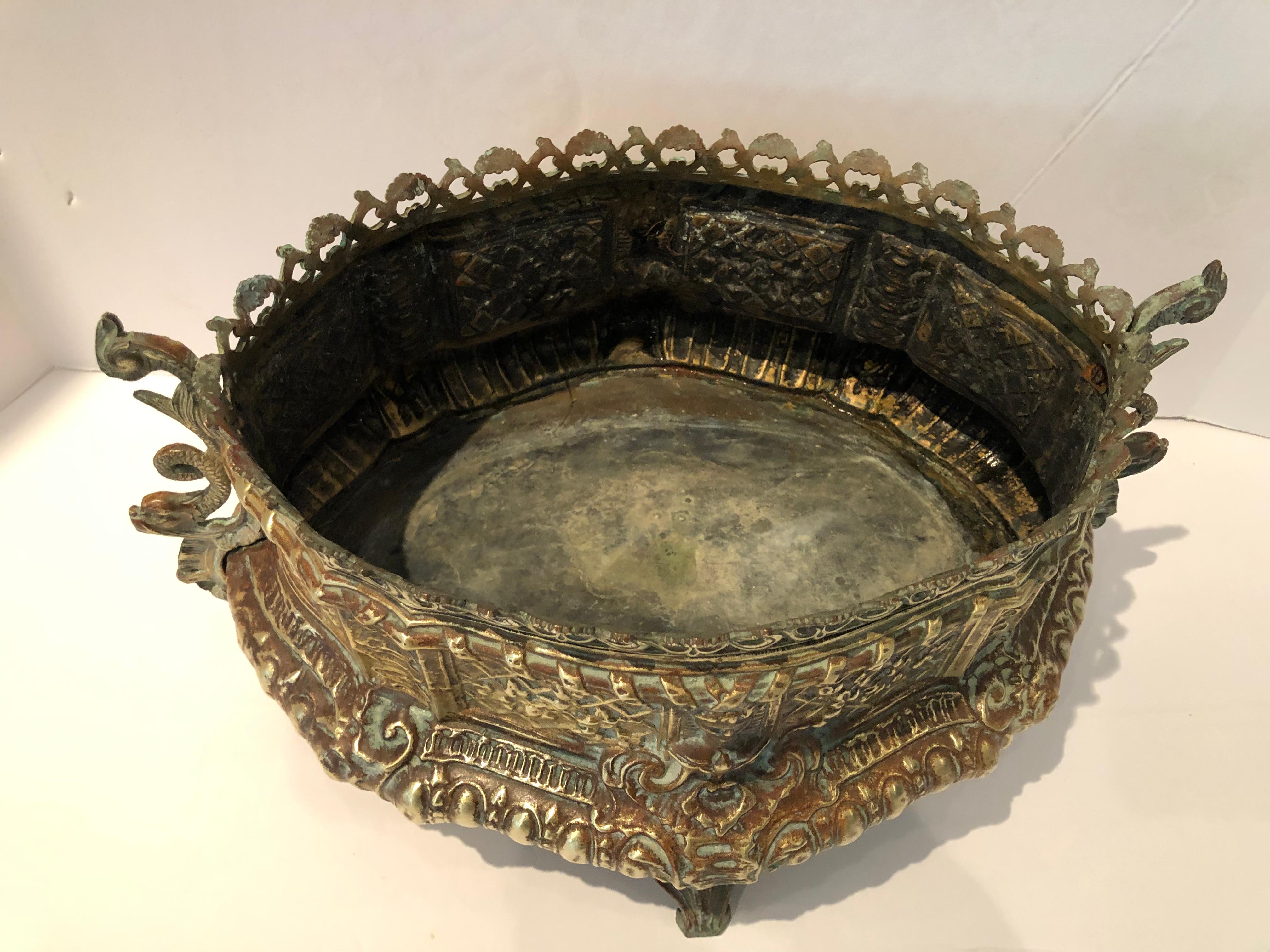 Antique 19th Century French Brass Cachepot Planter Jardinière at ...