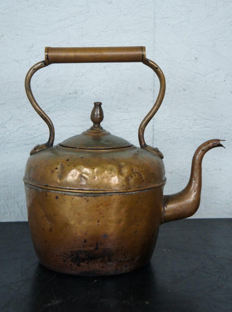 Antique 19th Century French Copper Marque Deposse Gooseneck Tea Pot ...