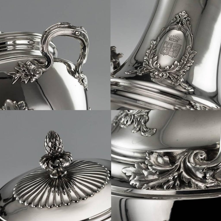 Antique 19th Century French Empire Solid Silver Tea Service, Paris ...