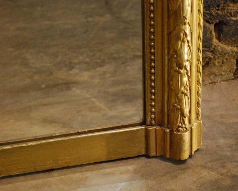 Antique 19th Century French Louis Seize Gold Gilt Mirror with Crest at ...