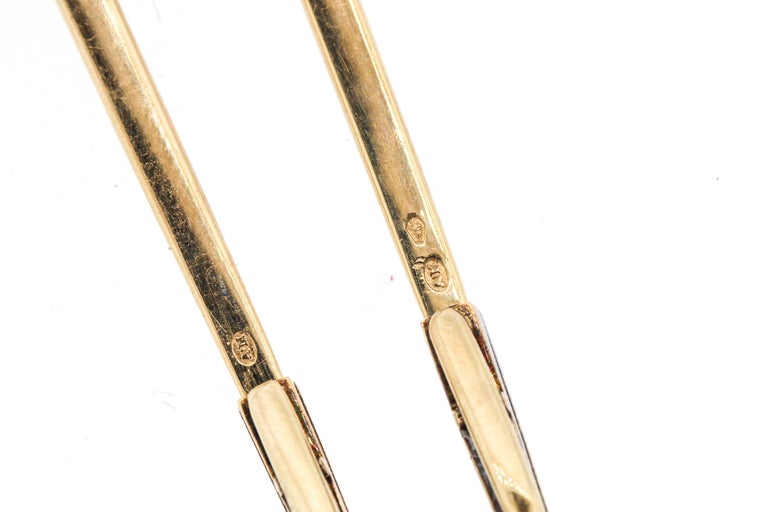 Antique 19th Century French Old Mine Cut Diamond Silver Gold Hair ...