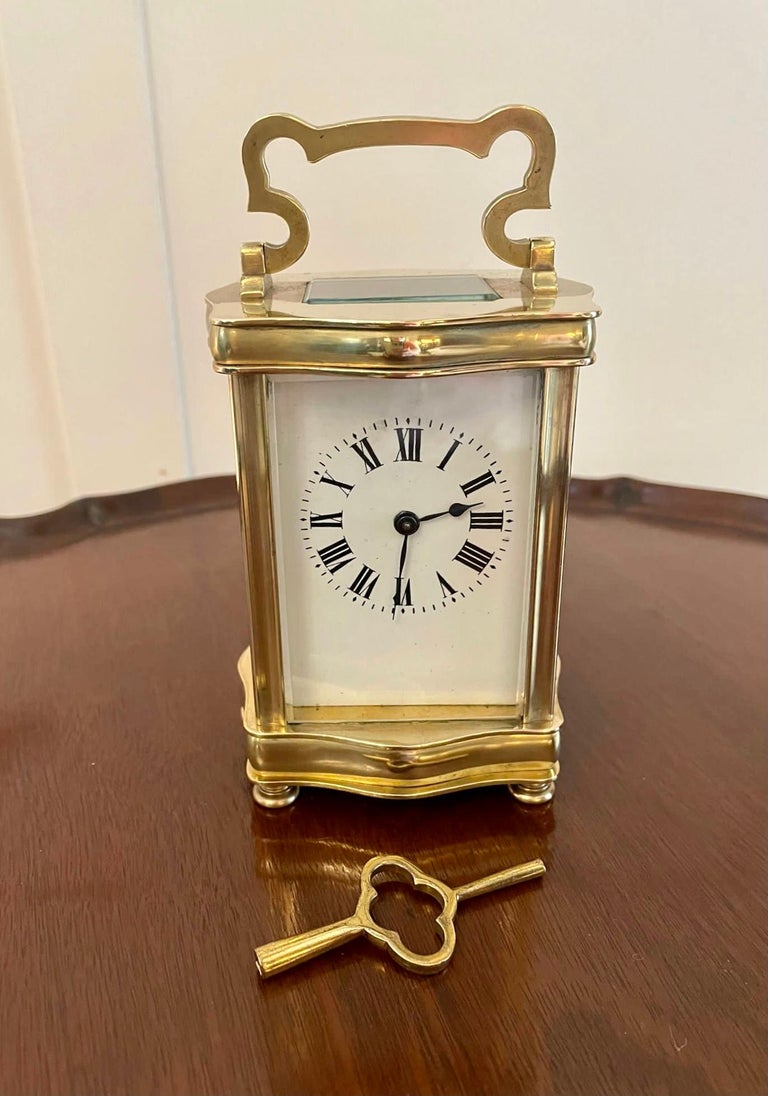 Antique 19th Century French Quality Brass Carriage Clock at 1stDibs